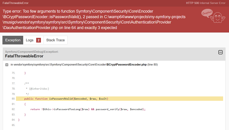 [symfony 3 4] Erreur D Authentification Fosuser Openclassrooms